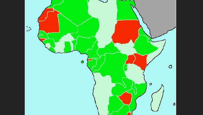 Find the African Countries - No Borders